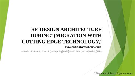 Pdf Re Design Architecture During Migration With Cutting Edge