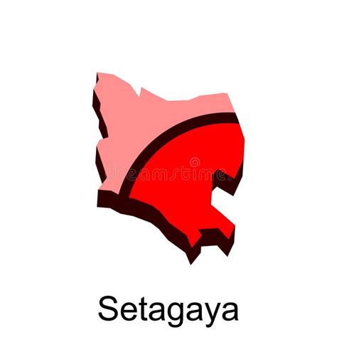 Setagaya Vector World Map City Illustration Isolated On White