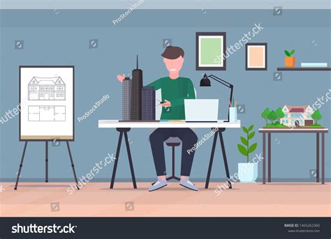 Man Architect Using Compass Engineer Drafting Stock Vector Royalty Free 1465262360 Shutterstock