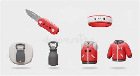 Cute 3d Cartoon Objects Stock Illustration Illustration Of Kawaii