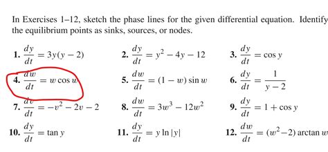 Solved In Exercises 1 12 Sketch The Phase Lines For The Chegg Com