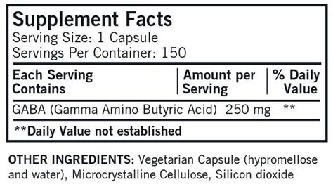 Kirkman Gaba 250 Mg Ingredients