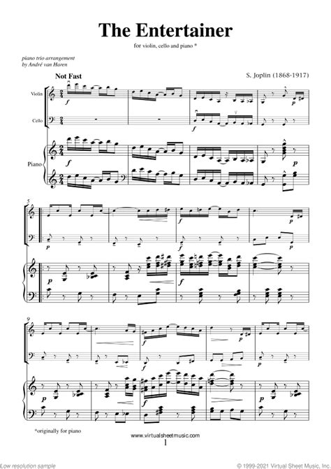 The Entertainer Sheet Music For Violin Cello And Piano PDF