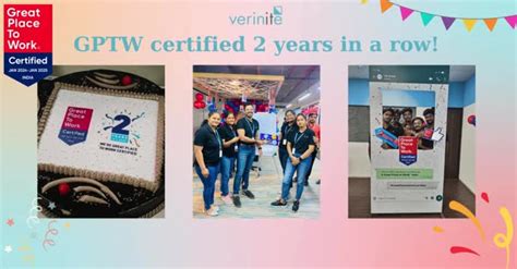 Verinite On Linkedin Gptw 2yearsstrong Celebrationtime