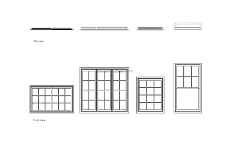 Double Hung Windows Autocad Block Free Cad Floor Plans