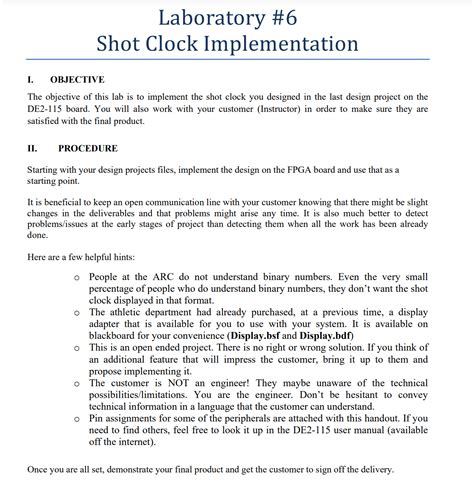 Solved Shot Clock Implementationi Objectivethe Objective Of