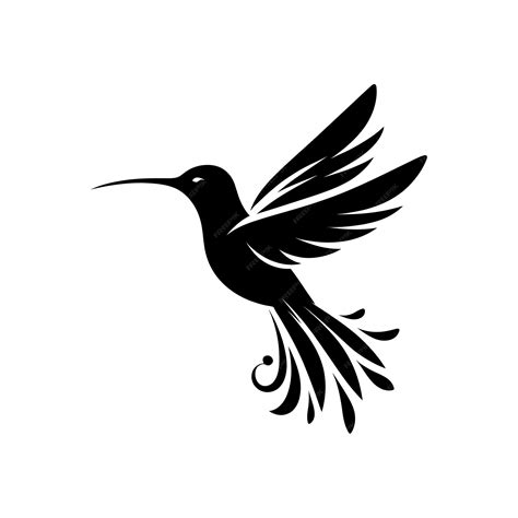 Premium Vector Elegant Avian Symbol Hummingbird Vector Icon On White