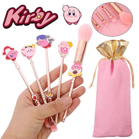 커비 애니메이션 메이크업 브러쉬 세트 여성 아이 섀도우 파운데이션 블러쉬 화장품 뷰티 도구 호환 5 개 티몬