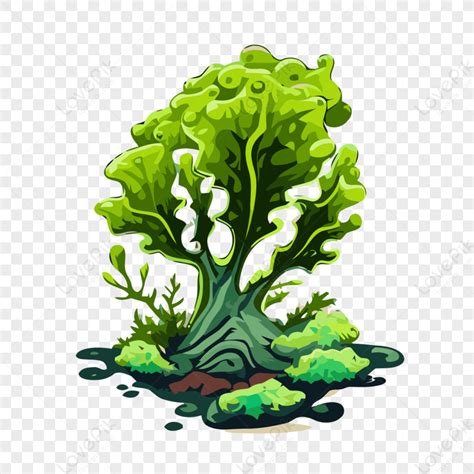 흰색 배경에 조류 클립 아트 만화 녹색 나무 벡터 Png 일러스트 무료 다운로드 Lovepik