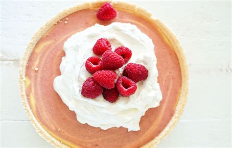 Raspberry Key Lime Tart With Mascarpone In Shortbread Crust