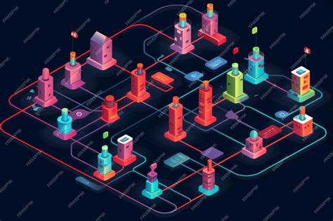 Blockchain Ico Isometric Flowchart Premium Ai Generated Image