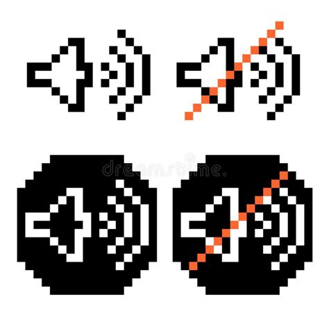 Dynamic Pixel Icon Loudspeaker Sign Sound Volume Button Audio Device