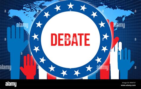 Debate Election On A World Background 3d Rendering World Country Map