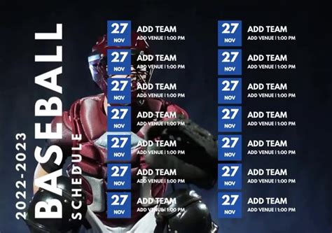 Baseball Schedule Template Team Schedule Schedule Template Schedule Templates