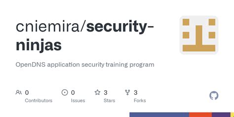 github cniemira security ninjas opendns application security