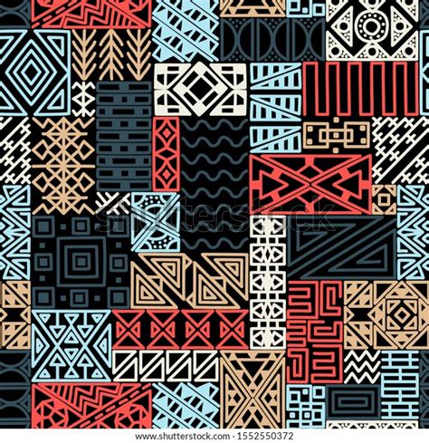 Seamless Abstract Pattern Patchwork Style Print Stock Vector Royalty