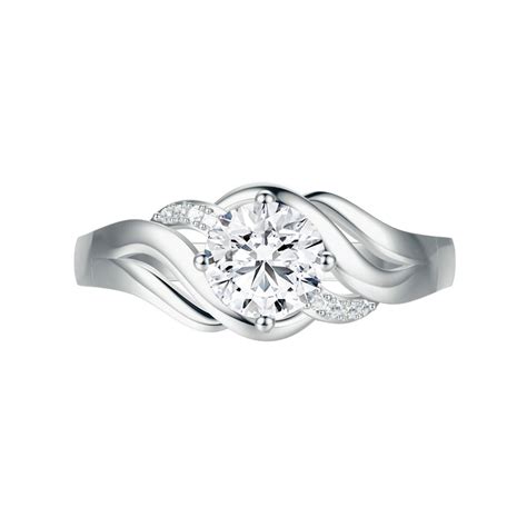 Round Moissanite Bypass Split Shank Pave Engagement Ring Readyourheart