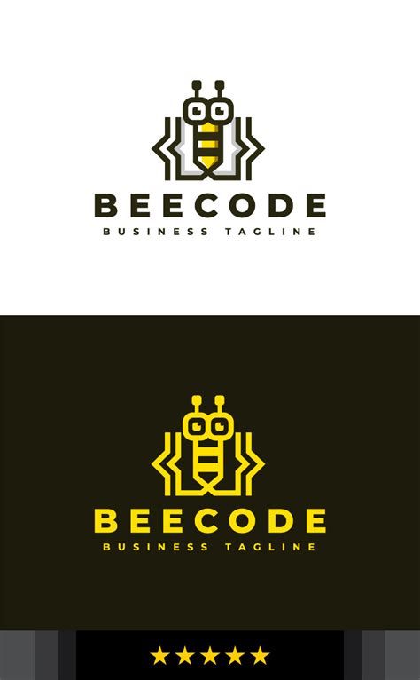 Unique Bee Code Logo Template 353786 Templatemonster
