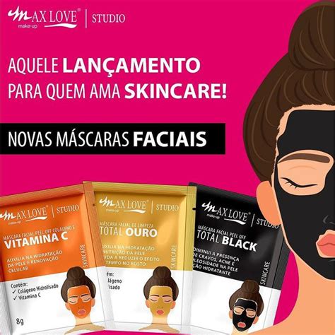 Mascara Facial Peel Off Max Love Vitamina C Colágeno Total Black Ácido Hialurônico Total