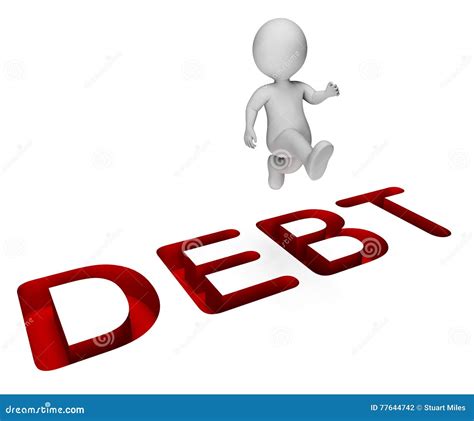 Character Debt Shows Climb Over And Indebtedness D Rendering Stock
