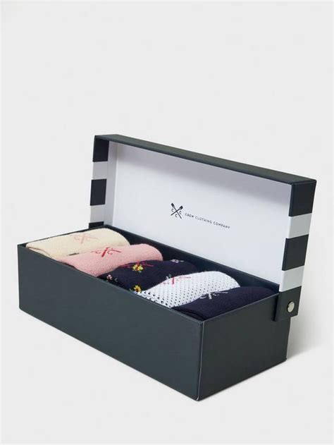 Crew Clothing Mixed Socks Pack Of 5 Ruby Red