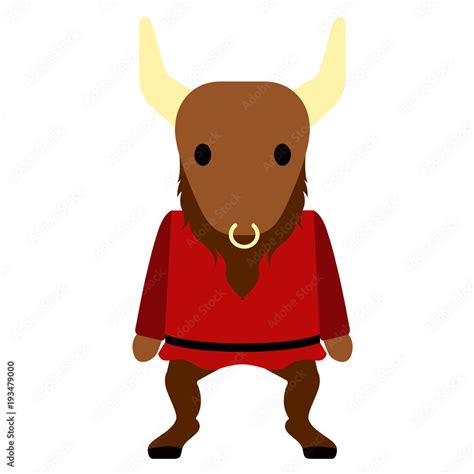 Cute Minotaur Icon Stock Vector Adobe Stock