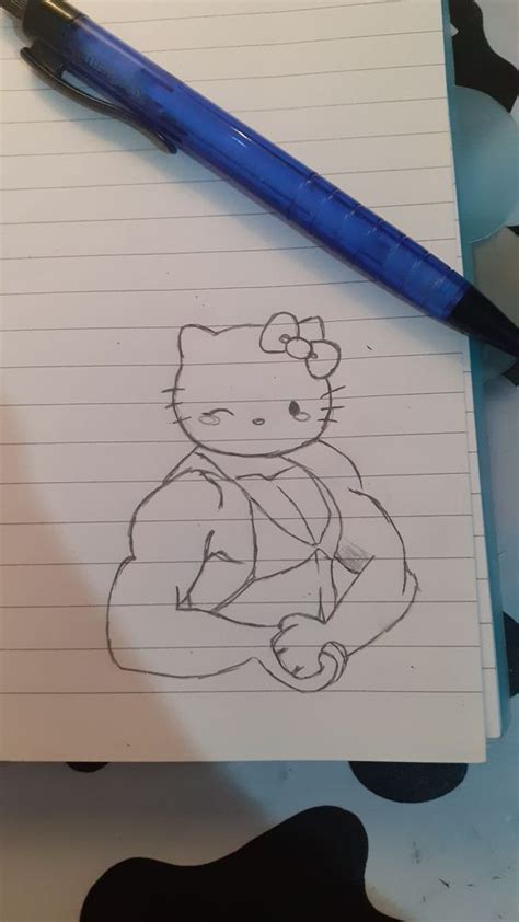 Muscle Hello Kitty Süsleme çizimi Çizimler Kart çizimi