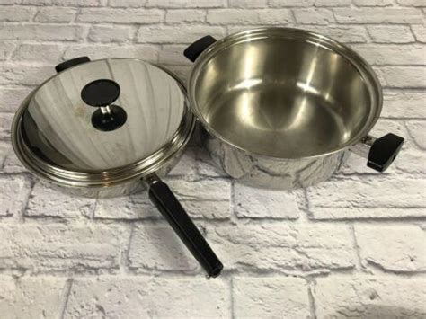 Vintage Ekco Prestige 16 Piece Stainless Steel Cookware Set Tri Ply