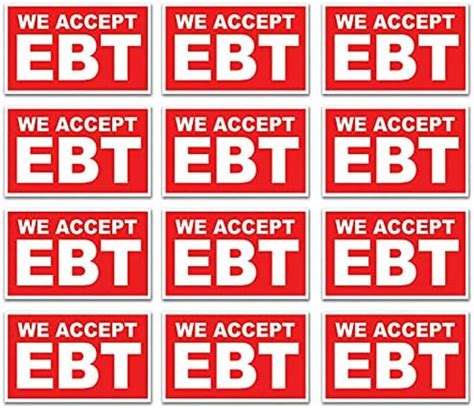 4 Less Co 3x5 Inch We Accept Ebt Stickers Decals 12 Pack Rb