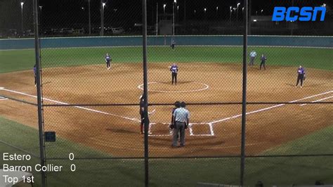 Barron Collier Vs Estero Softball Bcsn Youtube