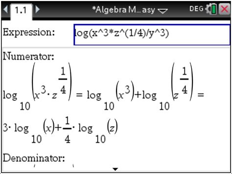 Logarithms Step By Step Using The Tinspire Cx Cas Stepwise Math