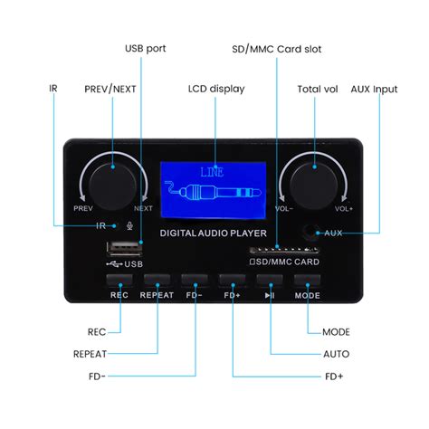 Aiyima D008bt Bt 50 Decoder Board Broadcast Speaker Motherboard Lcd