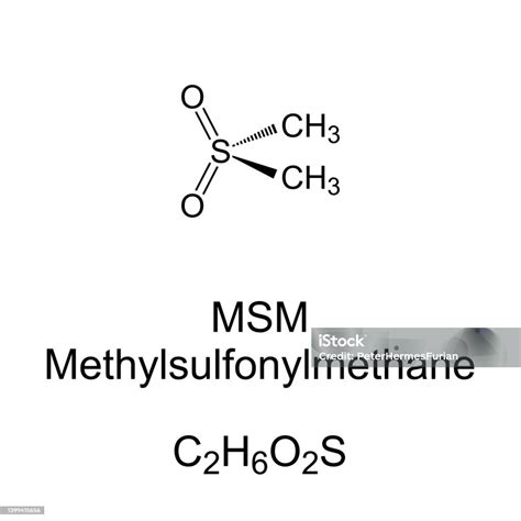 Stock Ilustrace Methylsulfonylmethan Msm Chemický Vzorec A Kosterní