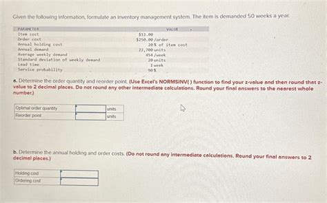 Solved Given The Following Information Formulate An