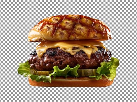 투명한 배경에 격리된 맛있는 데리야끼 버거 프리미엄 Psd 파일