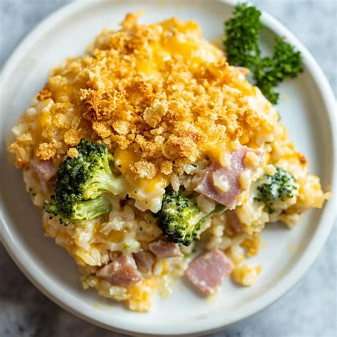 Creamy Ham Casserole With Broccoli And Rice Delight