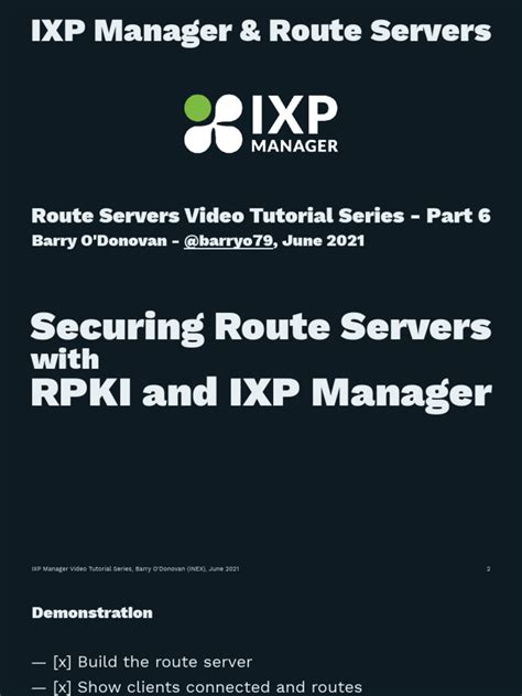 2021 06 Ixp Manager Route Servers Tutorial 6of6 Pdf