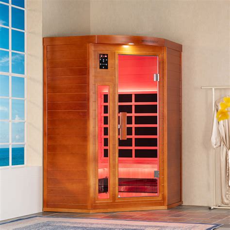 Woodbridge 2 Person Indoor Far Infrared Corner Sauna In Canadian