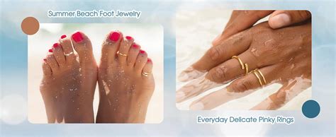 Loyallook 14k Gold Fillled Toe Rings For Women Non Tarnish