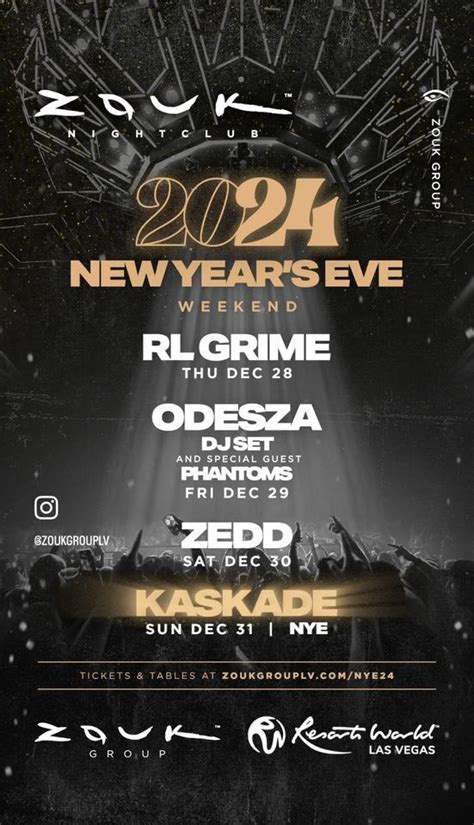 Zouk Nightclub Nye Weekend Ft Odesza Zedd Kaskade And Rl Grime Zouk Group Las Vegas 28