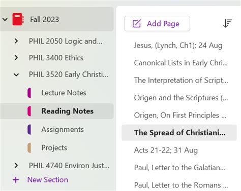 Subsection Within A Subsectionsection Group Ronenote
