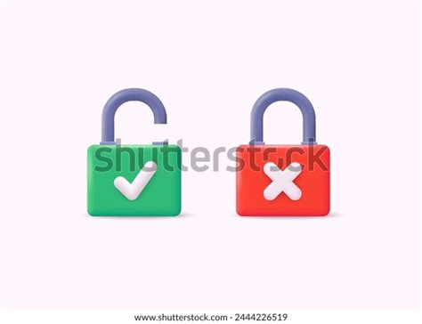 Set Lock Unlock Sign Security Concept Stock Vector Royalty Free Shutterstock
