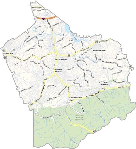 Blount County Map Tennessee Us County Maps