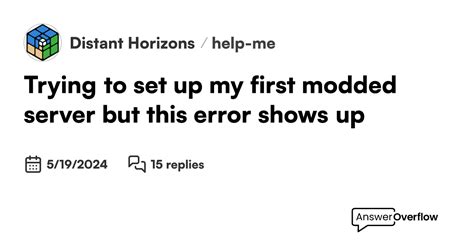 Trying To Set Up My First Modded Server But This Error Shows Up