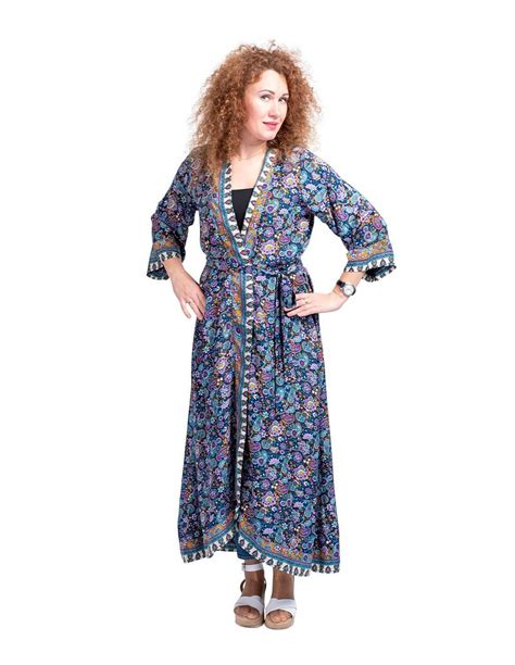 Bata Kimono Seda Tienda Hippie