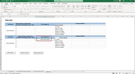 How To Add Custom Value For Start Approver In Invoice Approval Workflow Excel Sheet — Cloud