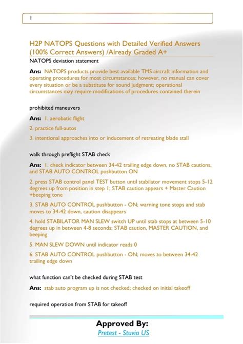 H2p Natops Questions With Detailed Verified Answers 100 Correct