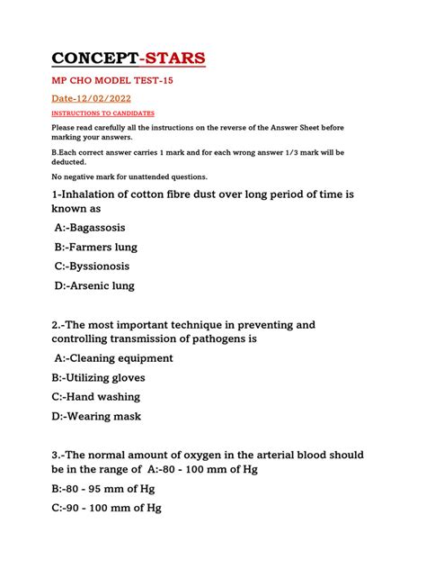 Mp Chp Test Pdf Lung Respiratory System