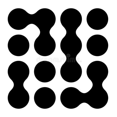 Metaball Connected Dots Circles Pattern Texture Element Stock Vector
