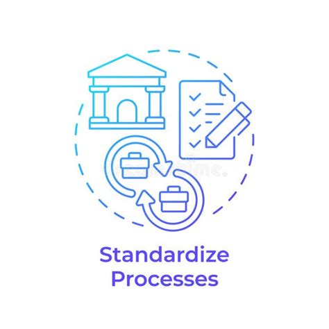 Standardize Processes Blue Gradient Concept Icon Stock Vector